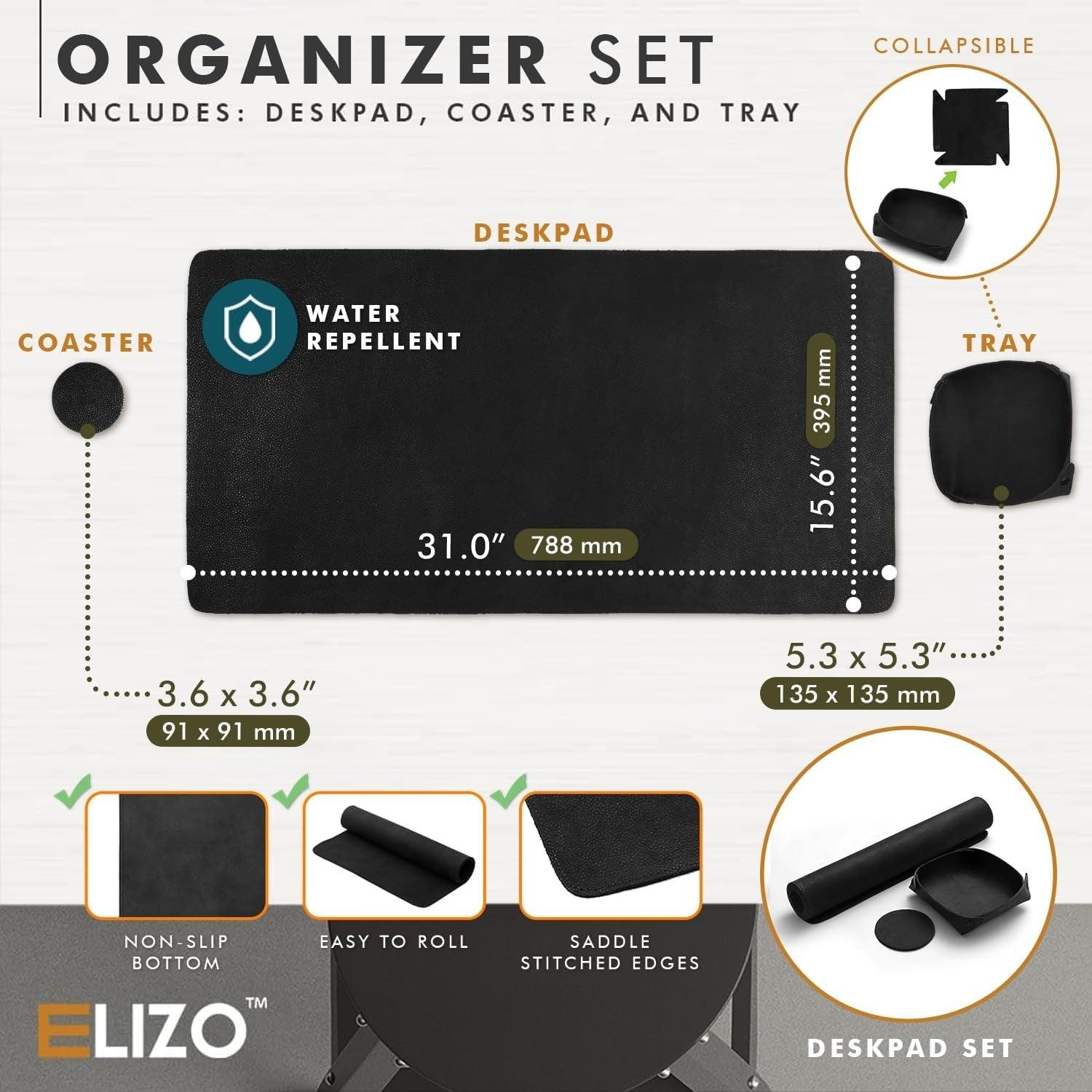 Black Onyx Desk Pad Set