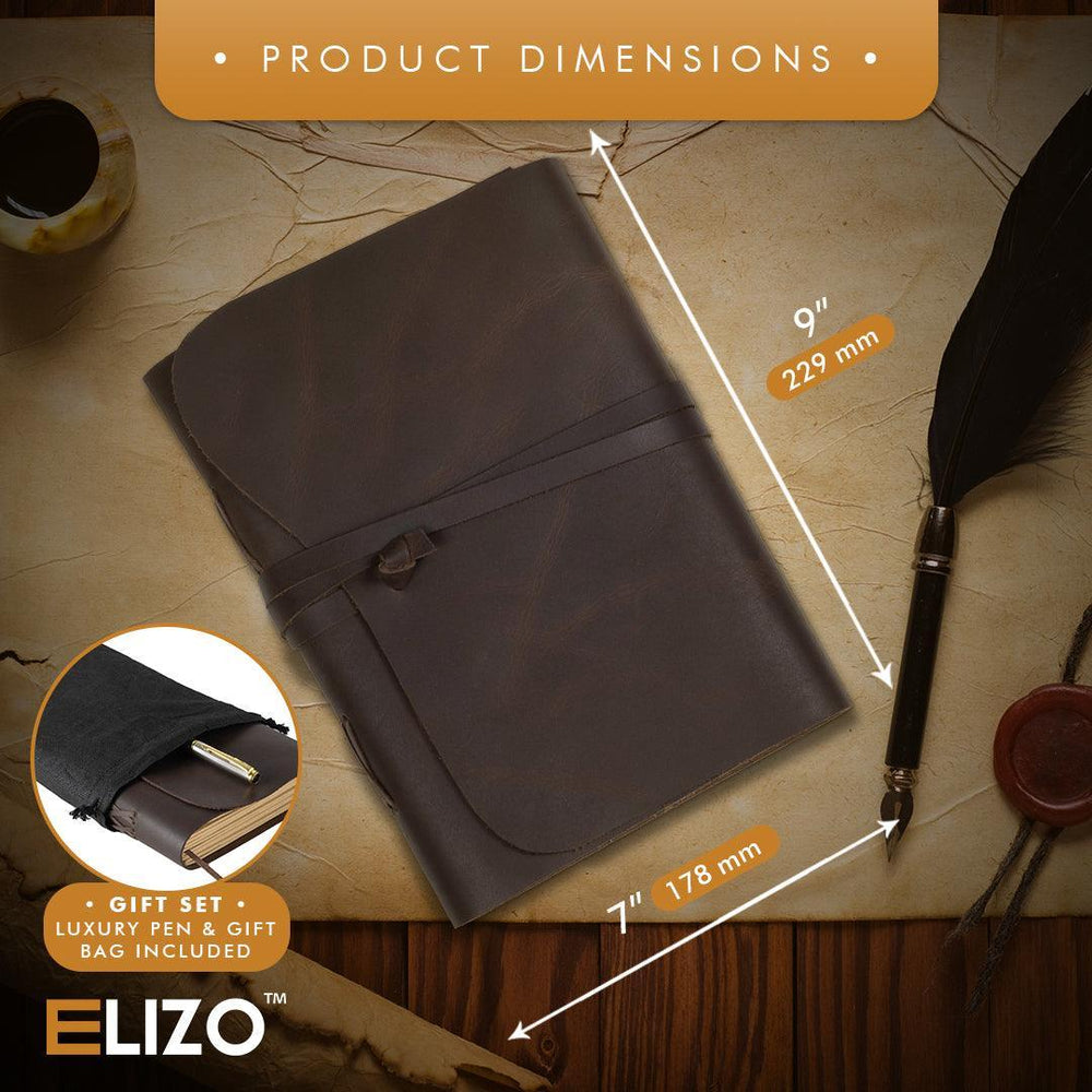 Teak Large Leather Journal 7x9 (A5) Lined Paper